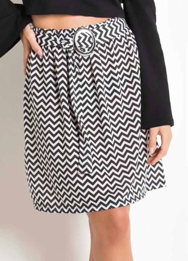 Saia Cintura Alta Modelo Clochard Chevron - Queima de Estoque