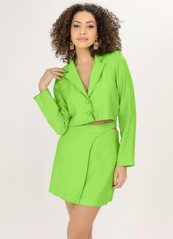 Saia Evasê Alfaiataria Verde - Angel