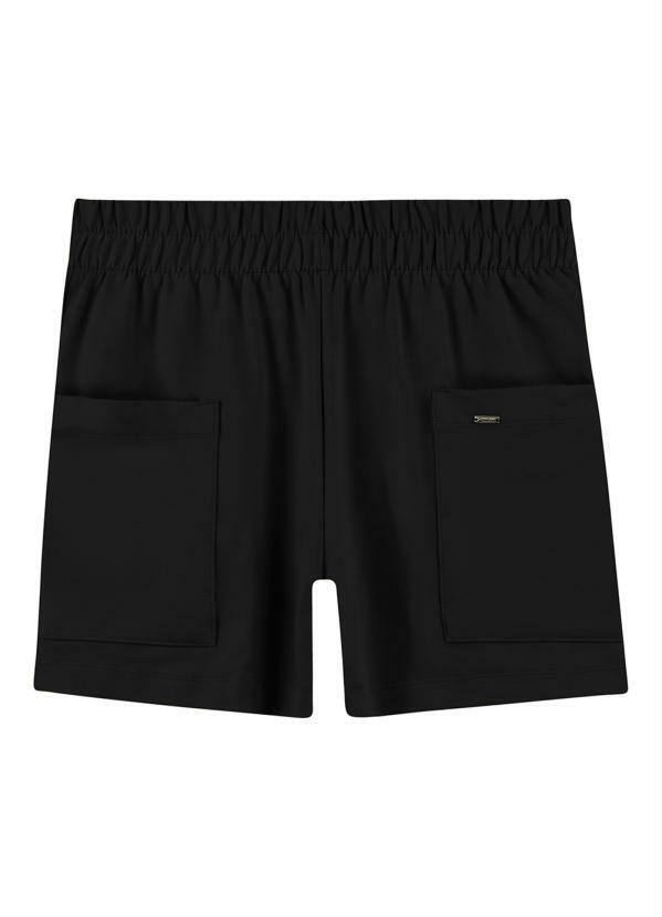 Shorts Curto Comfy em Moletinho Preto - Marialicia
