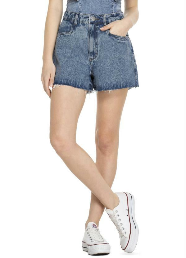Shorts Azul Claro Godê Jeans - Enfim