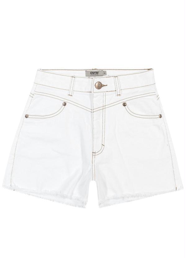 Shorts Branco Comfort Cintura Alta - Enfim