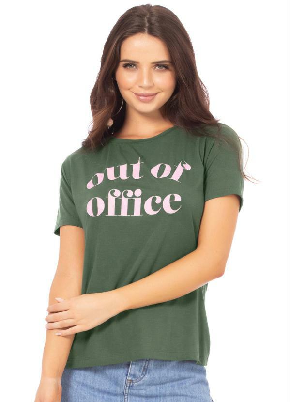 T-Shirt Feminina Estampada Verde Musgo - Up Close