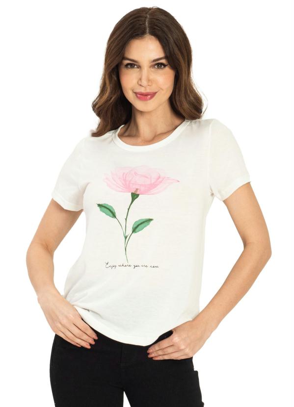T-Shirt Feminina Rose Bege - Rovitex