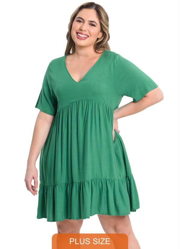 Vestido Feminino Plus Size Verde Secret Glam