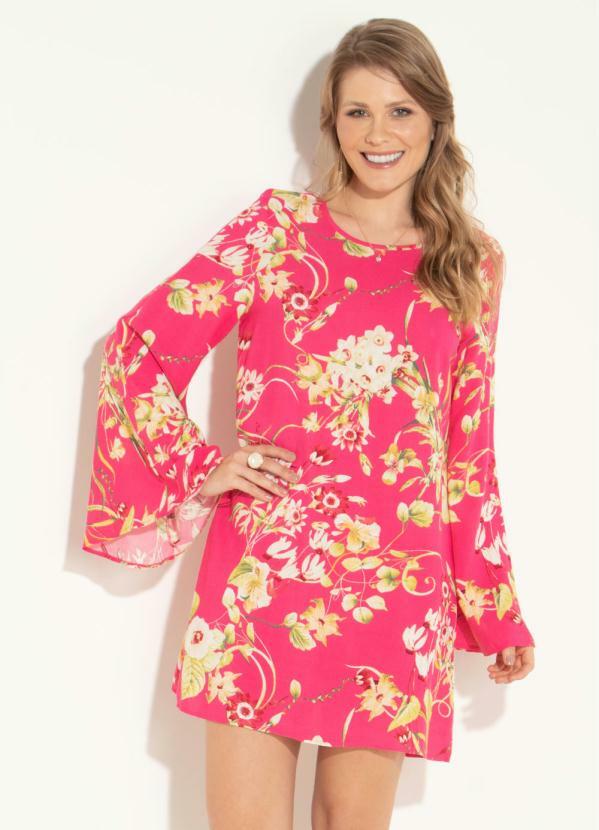 Vestido Quintess Floral de Mangas Amplas - Quintess