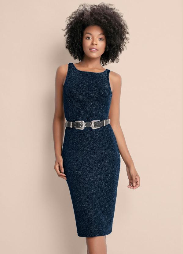 Vestido Midi Azul - Vinculo Basic