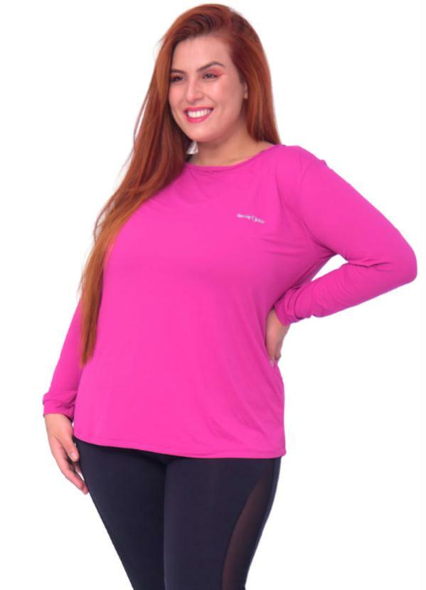 Camiseta Tapa Bumbum Manga Longa Plus Size Rosa - Acqua Rosa