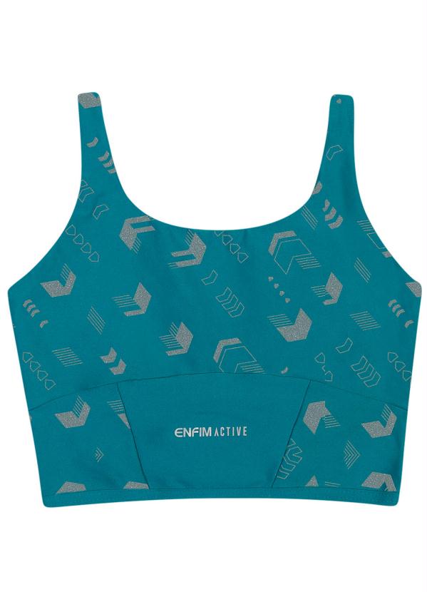 Top Azul Petroleo Supplex® com Estampa Refletiva - Enfim