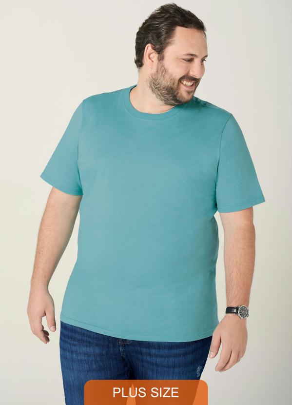Camiseta Azul Turquesa Tradicional Malha Plus - Malwee