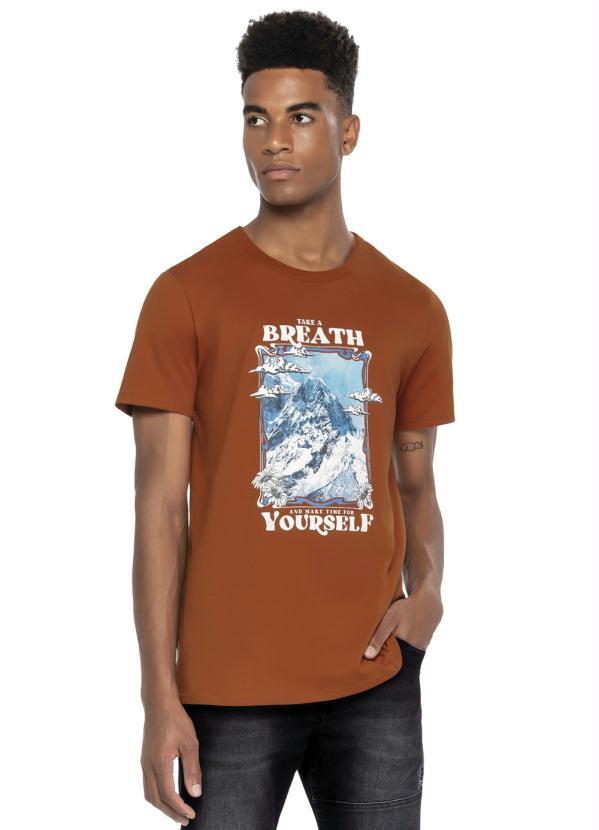 Camiseta Terracota T-Shirt Take a Breath Slim - Enfim