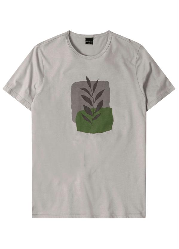 Camiseta Tradicional Folhagem Cinza - Malwee