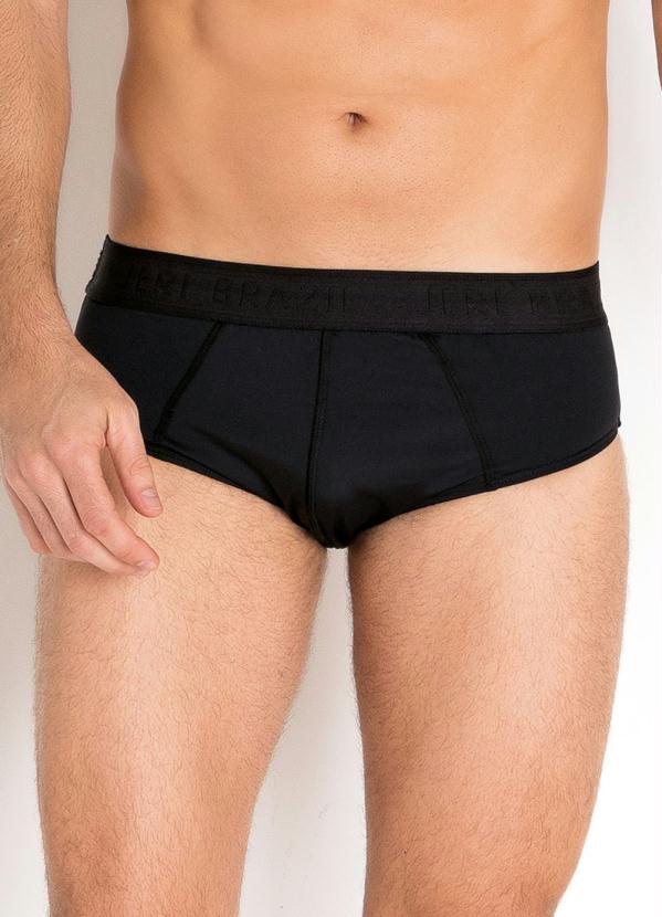 Cueca Slip com Elástico Preta - Queima de Estoque