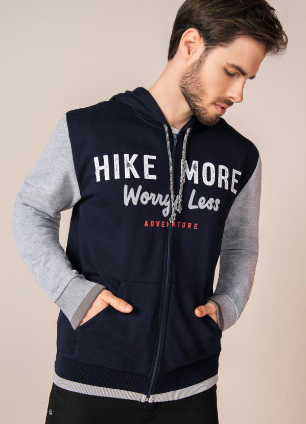 Jaqueta Masculina com Capuz Azul - Rovitex