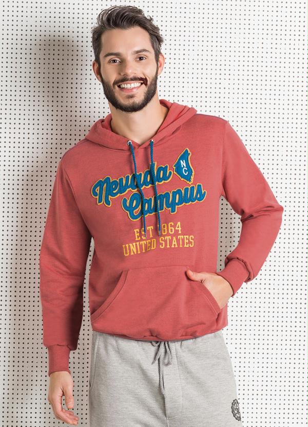 Moletom com Capuz Vermelho - Multimarcas