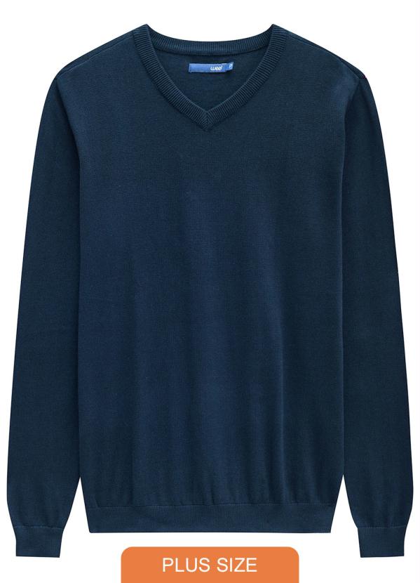 Suéter Azul Liso em Tricô - Malwee