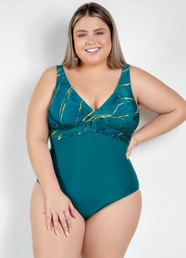 Maiô Verde Com Detalhe De Tira Frontal Bimini