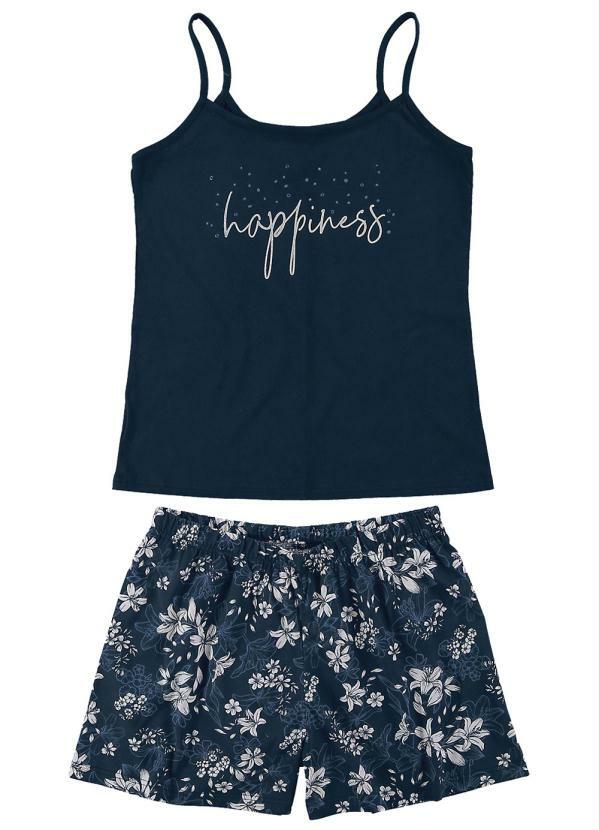 Pijama Azul Marinho Happiness - Malwee