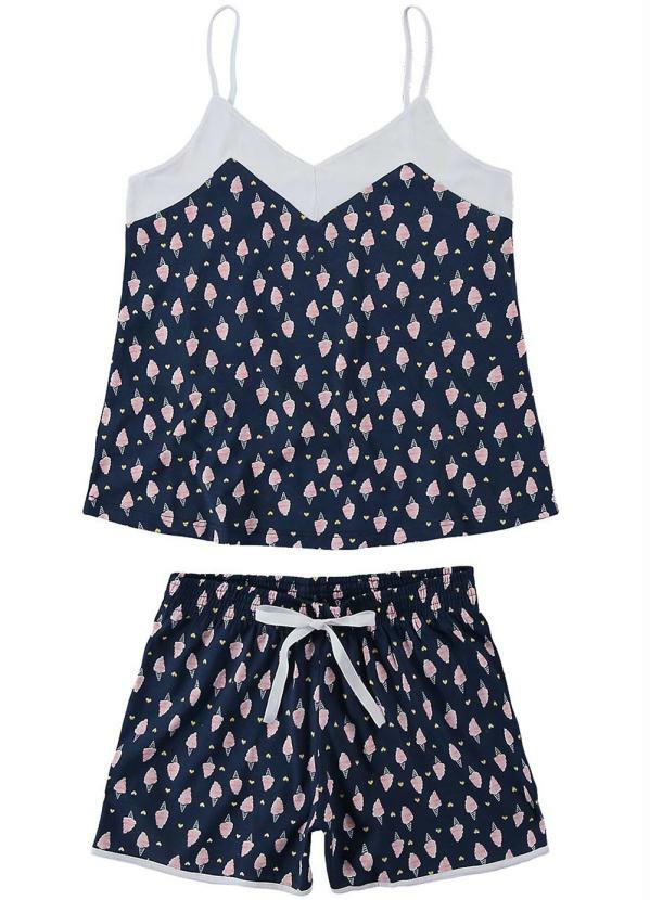 Pijama Azul Marinho Sorvete - Malwee