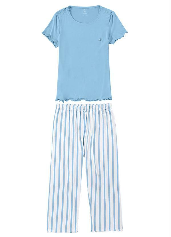 Pijama Azul Claro Pantacourt - Malwee