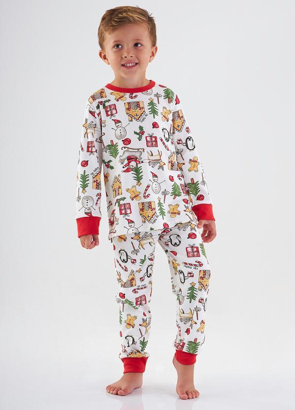Pijama Infantil Camiseta e Calça Branco - Up Baby