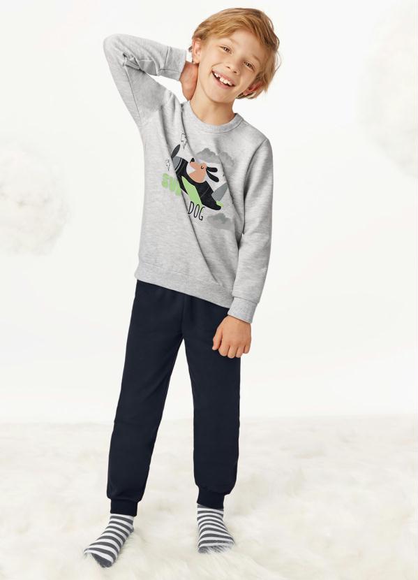 Pijama Mescla Super Dog Menino - Malwee