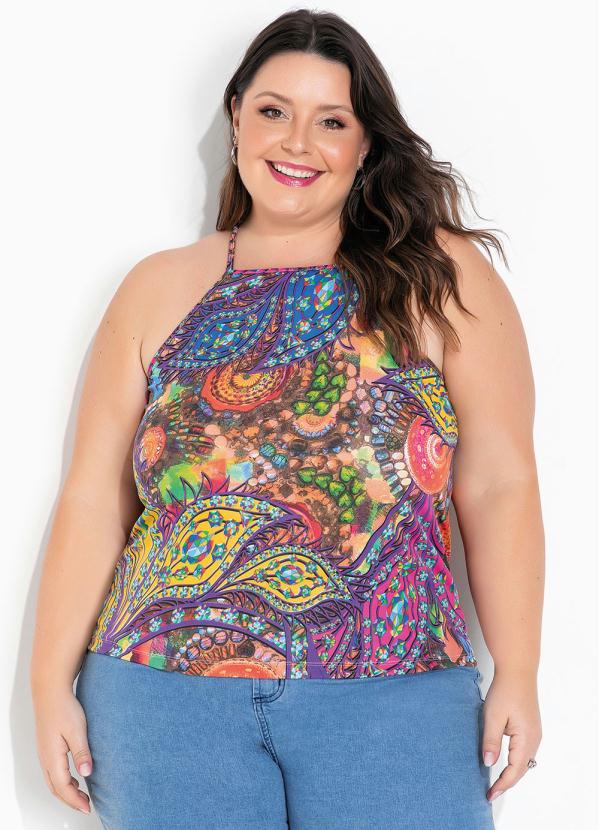 Blusa Plus Size Regata basica G1 Viscolycra Alca Larga Lisa - Desconto ...
