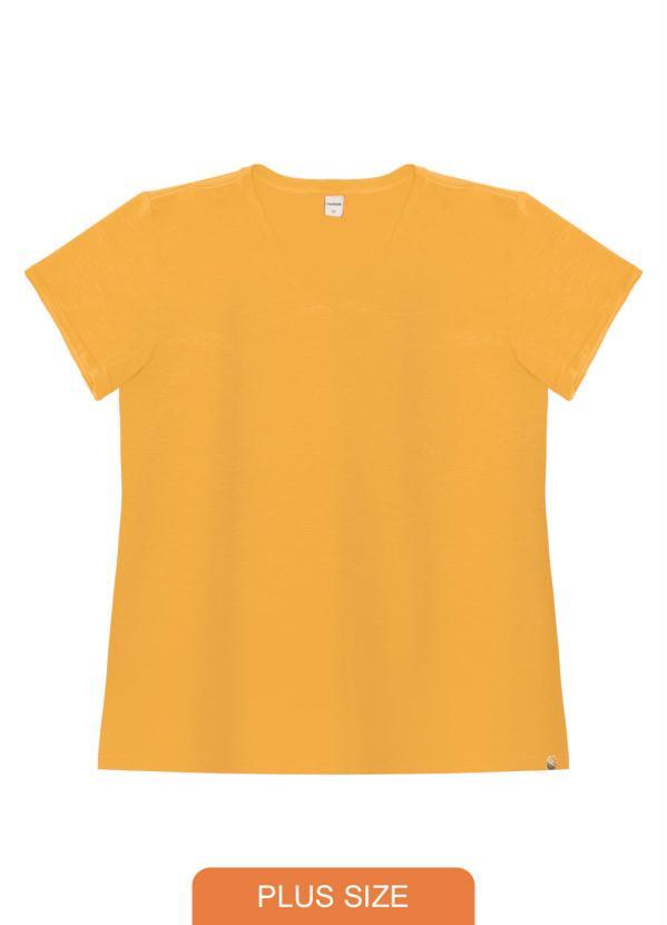 Blusa Feminina Básica Plus Flamê Laranja Rovitex Plus Size