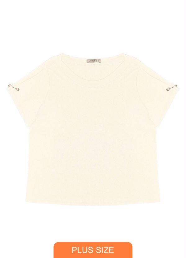 Blusa Feminina Plus Size Bege - Secret Glam