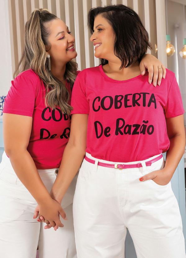 Marguerite Blusa Pink Com Mangas Curtas Plus Size
