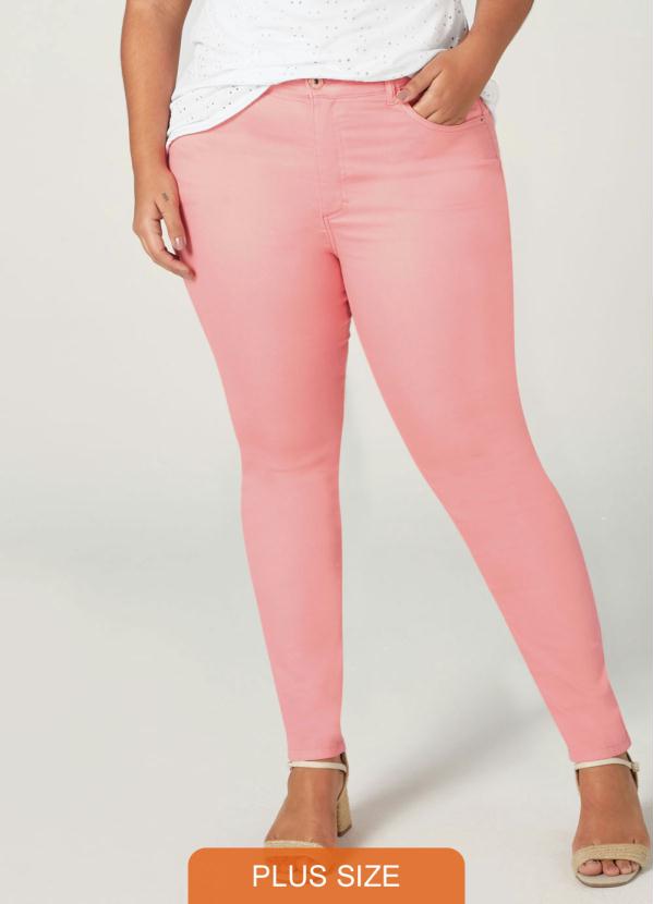 Calça Rosa Skinny em Sarja Super Elastano Plus - Malwee