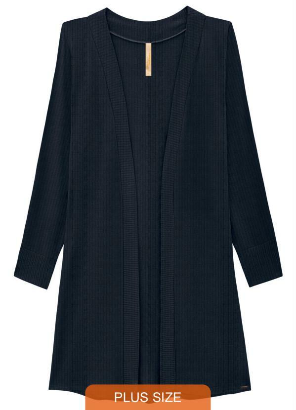 Cardigan Longo Plus Size Azul - Lunender Mais Mulher
