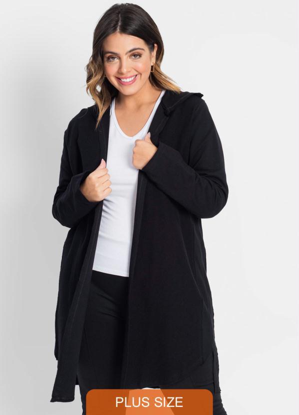 Parka Feminina com Capuz Preto - Rovitex