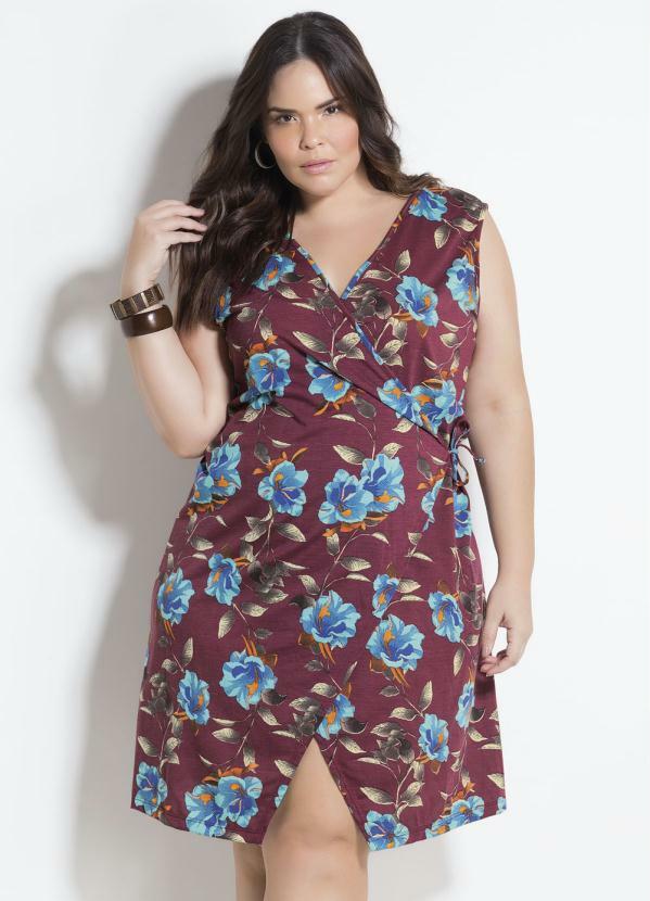 Vestido Envelope Floral Plus Size Marguerite Marguerite