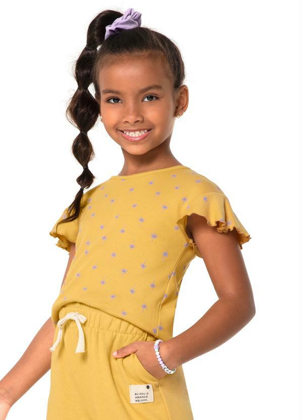 Blusa Coqueiros Menina Amarelo - Malwee Kids