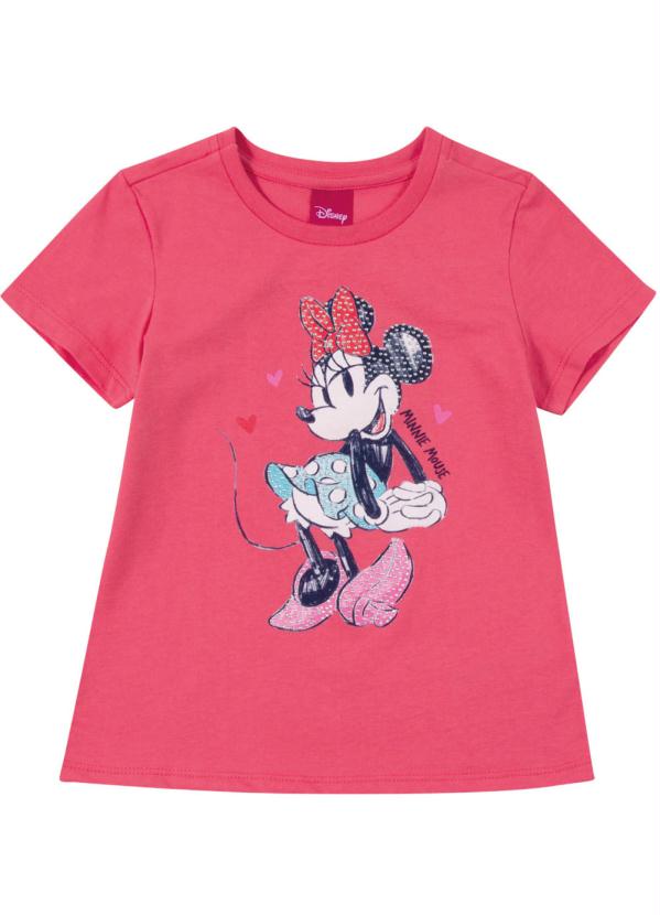 Blusa Estampada com Aplicação de Strass Rosa - Disney by Cativa