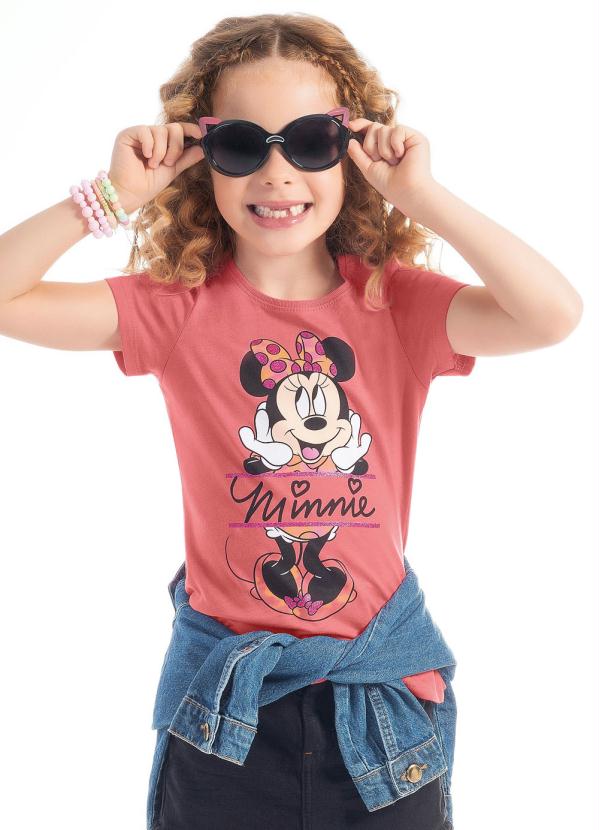 Blusa Estampada com Glitter Rosa - Disney by Cativa