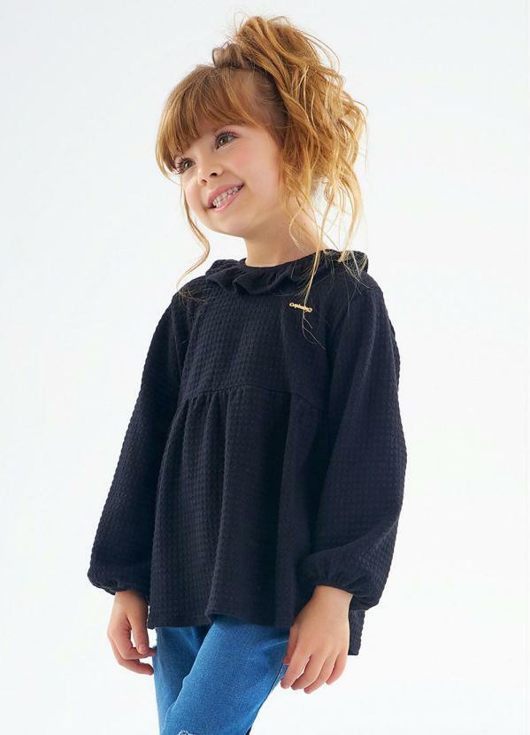 Bata Infantil Menina em Tricot Preto - Up Baby