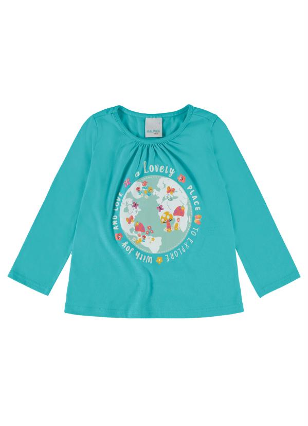 Blusa Azul Turquesa Lovely Place - Malwee Kids