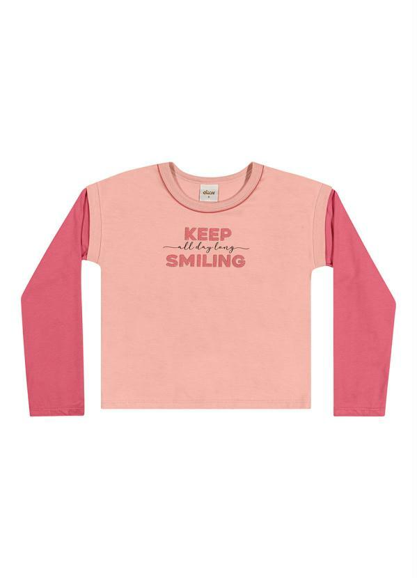 Blusa Menina Keep All Day Long Smiling Rosa - Elian