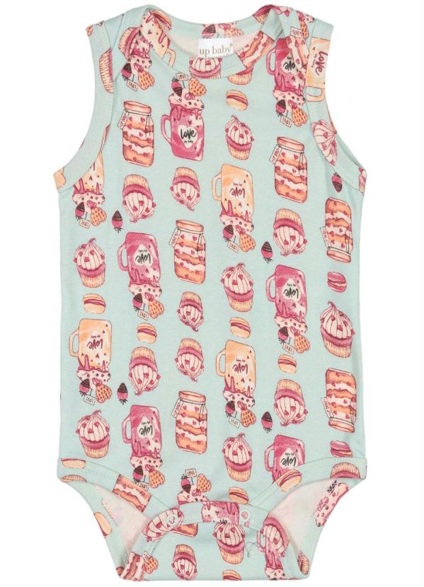 Body Bebê Estampado Azul - Up Baby
