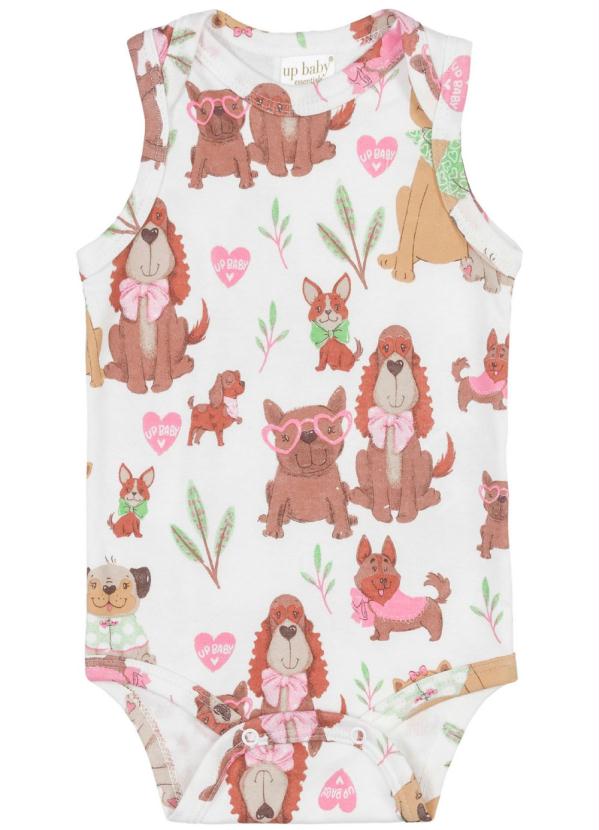 Body Bebê Estampado Branco - Up Baby