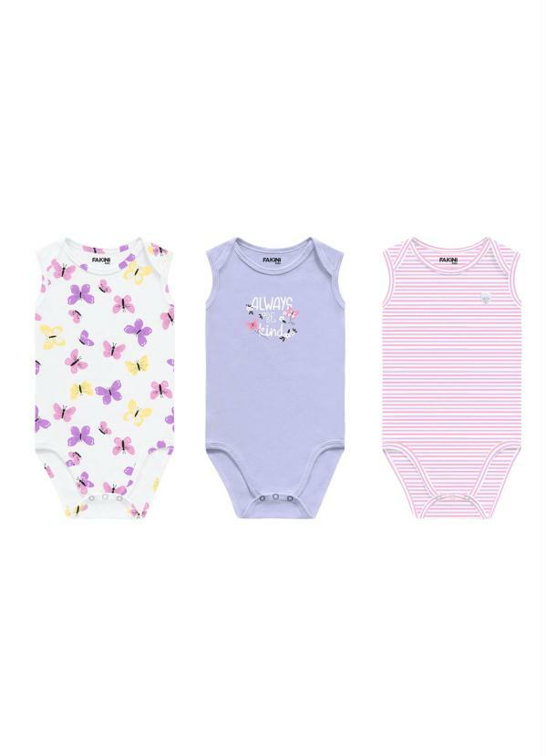 Kit Body Regata Branco - Fakini Kids