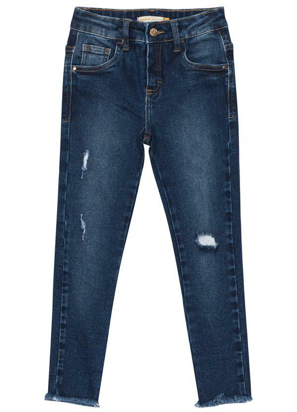 Calça Jeans Skinny Menina Cintura Média Azul - Carinhoso