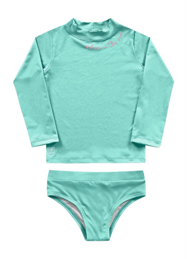 Conjunto Blusa e Calcinha Moda Praia Azul - Fakini Kids