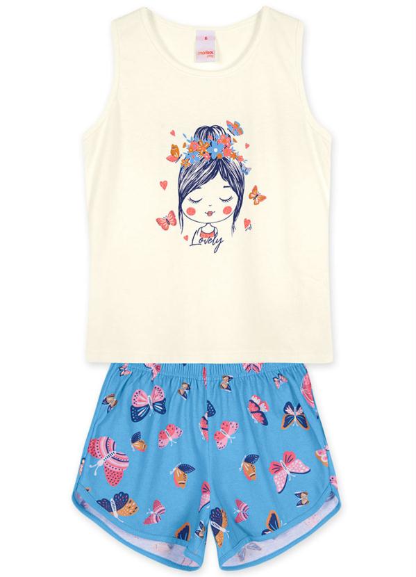 Conjunto Curto Malha Menina Bege - Marisol