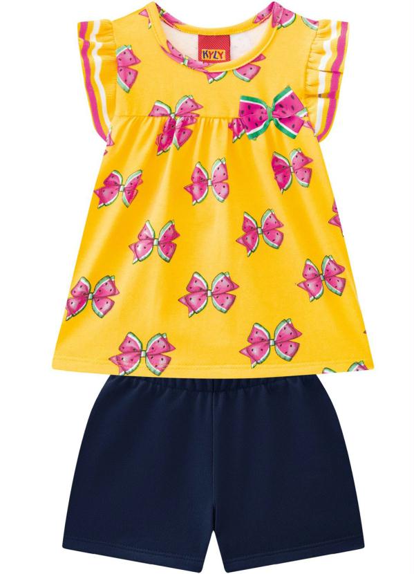 Conjunto Infantil Feminino Amarelo - Kyly