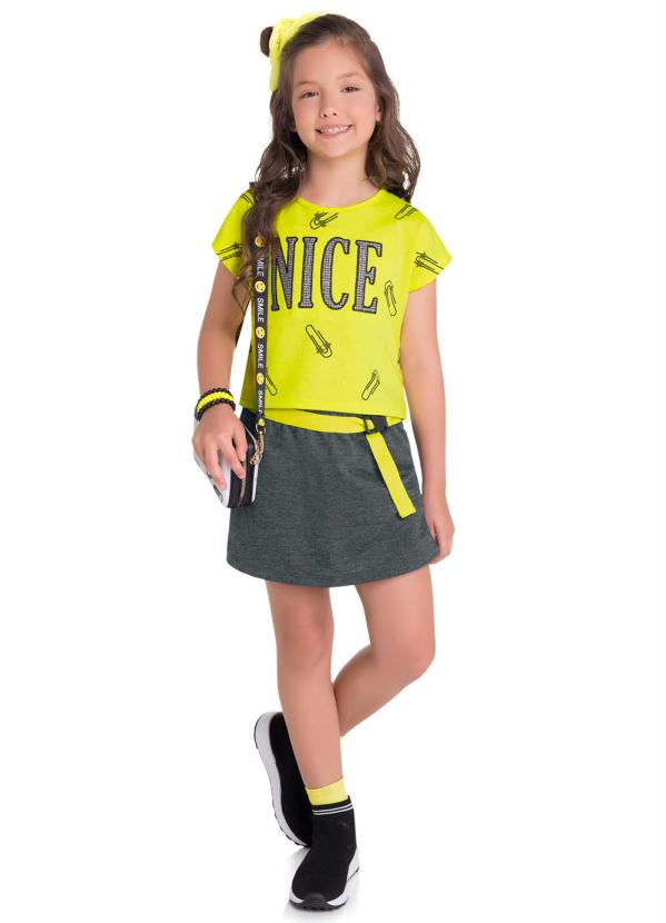 Conjunto Infantil Feminino Amarelo - Kyly