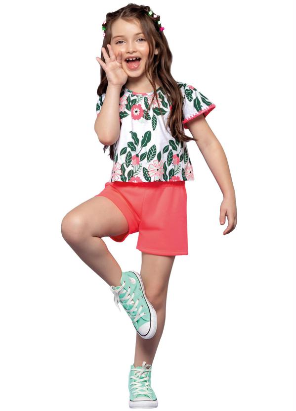 Conjunto Infantil Feminino Branco - Nanai