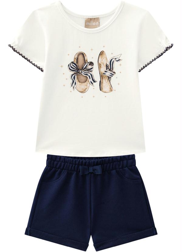 Conjunto Infantil Feminino Off White - Milon