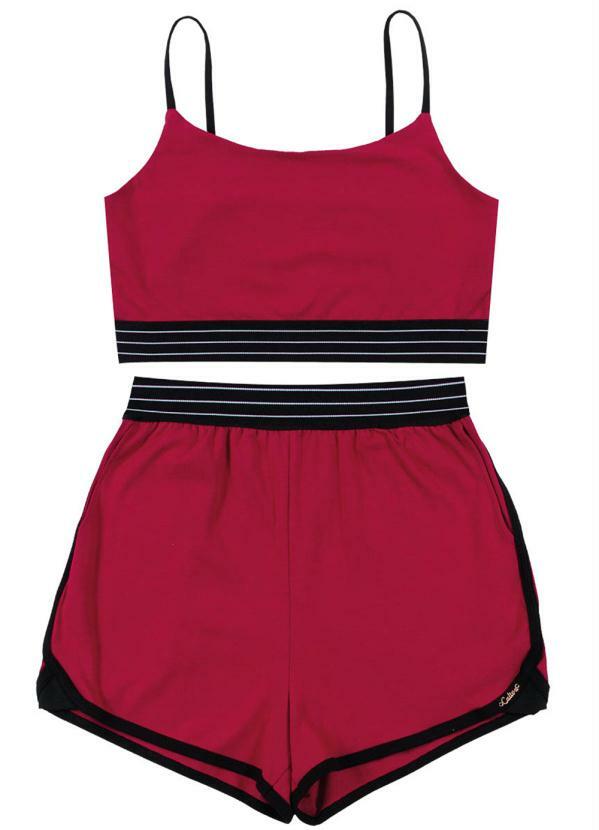 Conjunto Juvenil de Cotton Vermelho - Cativa